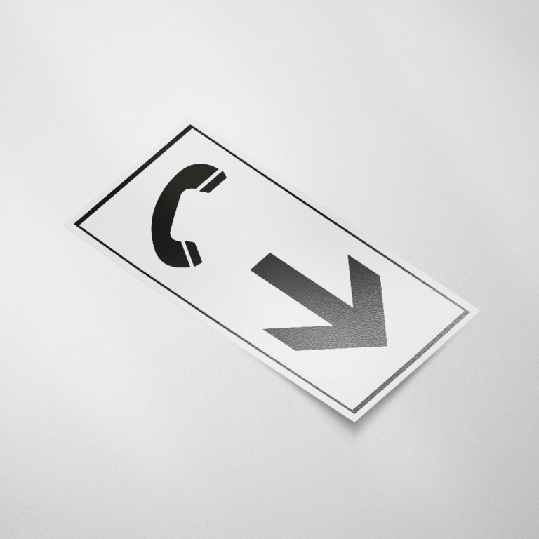 Signalisatie sticker, Richtingsaanduiding Telefoon - Ontwerpstickers