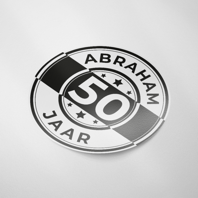 Raamsticker, Abraham! 50 jaar - Ontwerpstickers
