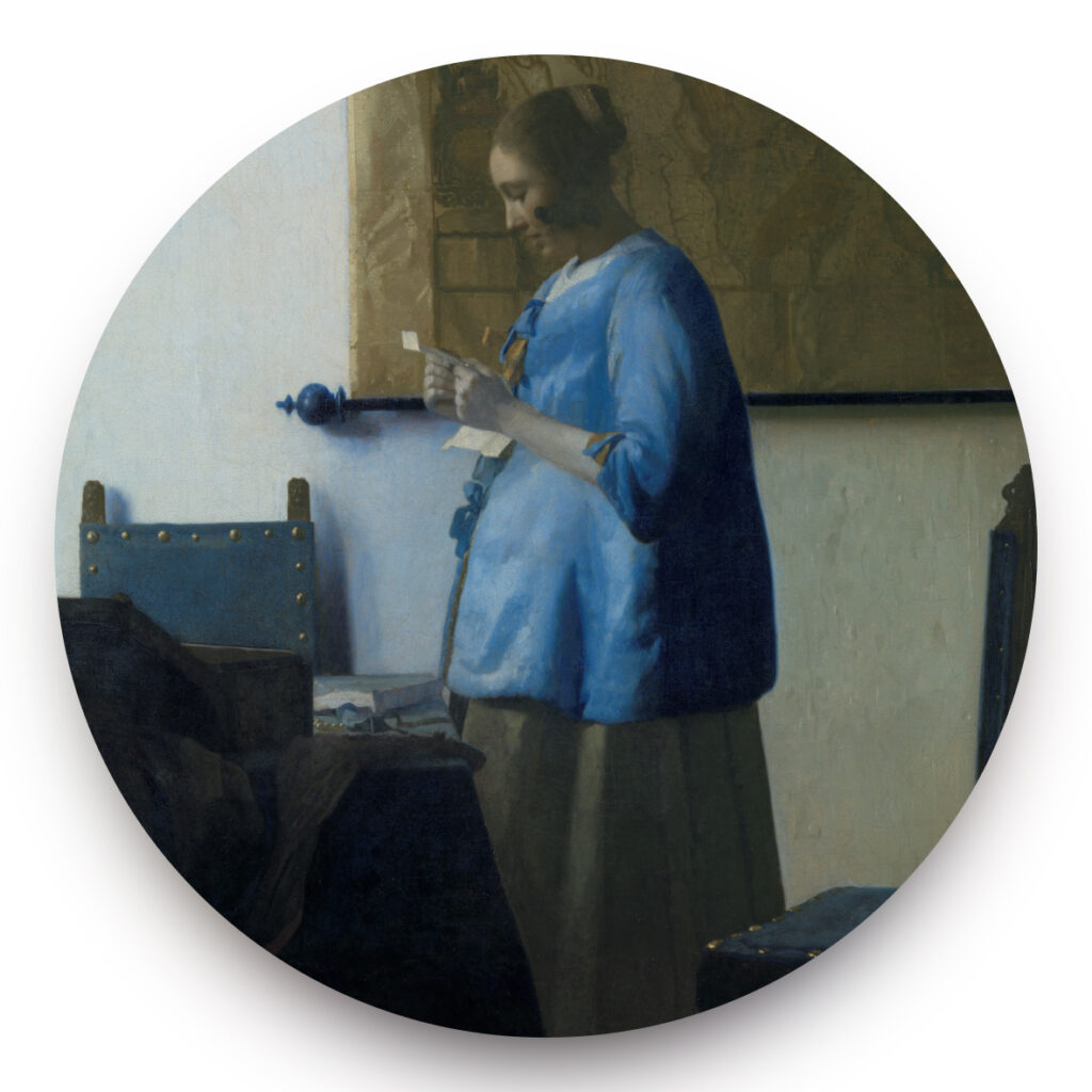 Brief lezende vrouw - Johannes Vermeer - Behangcirkel - Ontwerpstickers